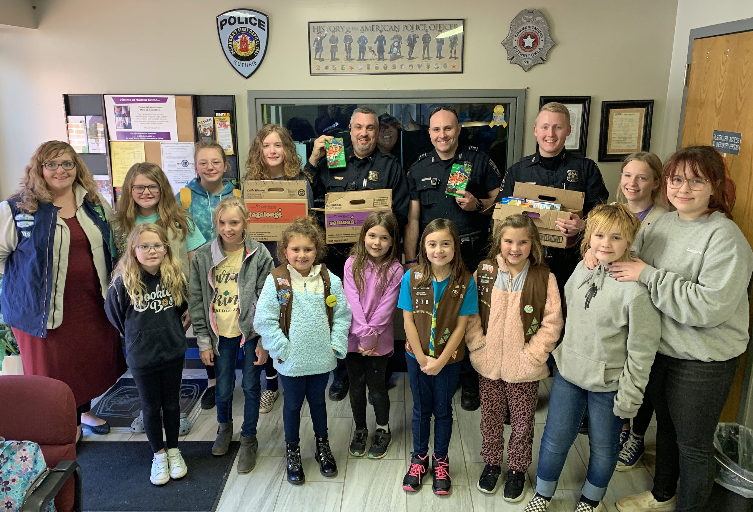 Girl Scouts deliver cookies to police officers – Guthrie News Page