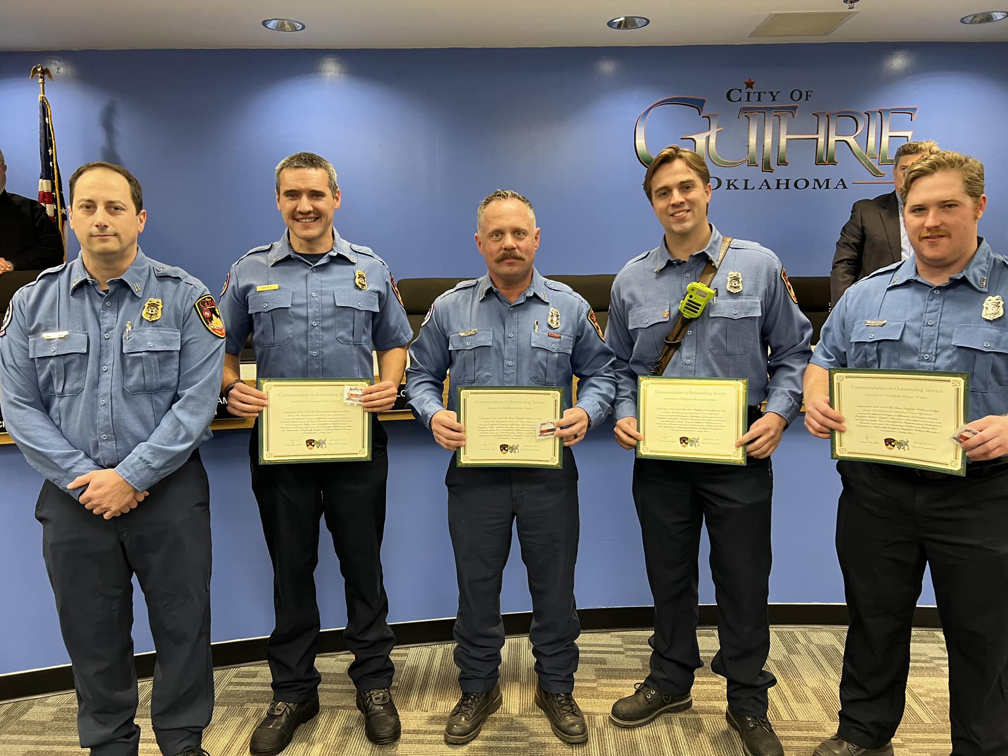 Guthrie firefighters honored for heroic rescue in January blaze ...