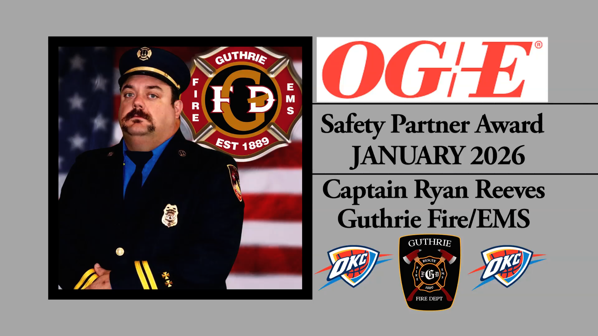 Watch: GFD Captain Ryan Reeves honored with OG&E Safety Partner Award ...